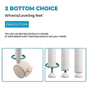 JS HANGER Wire Shelving Unit with Wheels, 5-Tier Heavy Duty Height Adjustable Rolling Metal Shelves for Storage, 550 lbs Capacity, 23.23''W X 13.4''D X 71''H, White