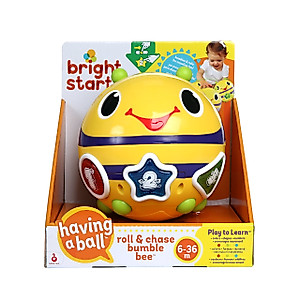 Bright Starts Having a Ball Roll and Chase Bumble Bee - Introduce Shapes, Numbers, Colors, Ages 6 Months +