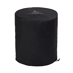 BAIDE HOME Outdoor Gas Propane Fire Pit Table, Round Porcelain Tile Top 22" Fire Bowl Column W/ 40,000 BTU Firepit Table Auto-Ignition 400D Cover Glass Rocks for Outside Patio