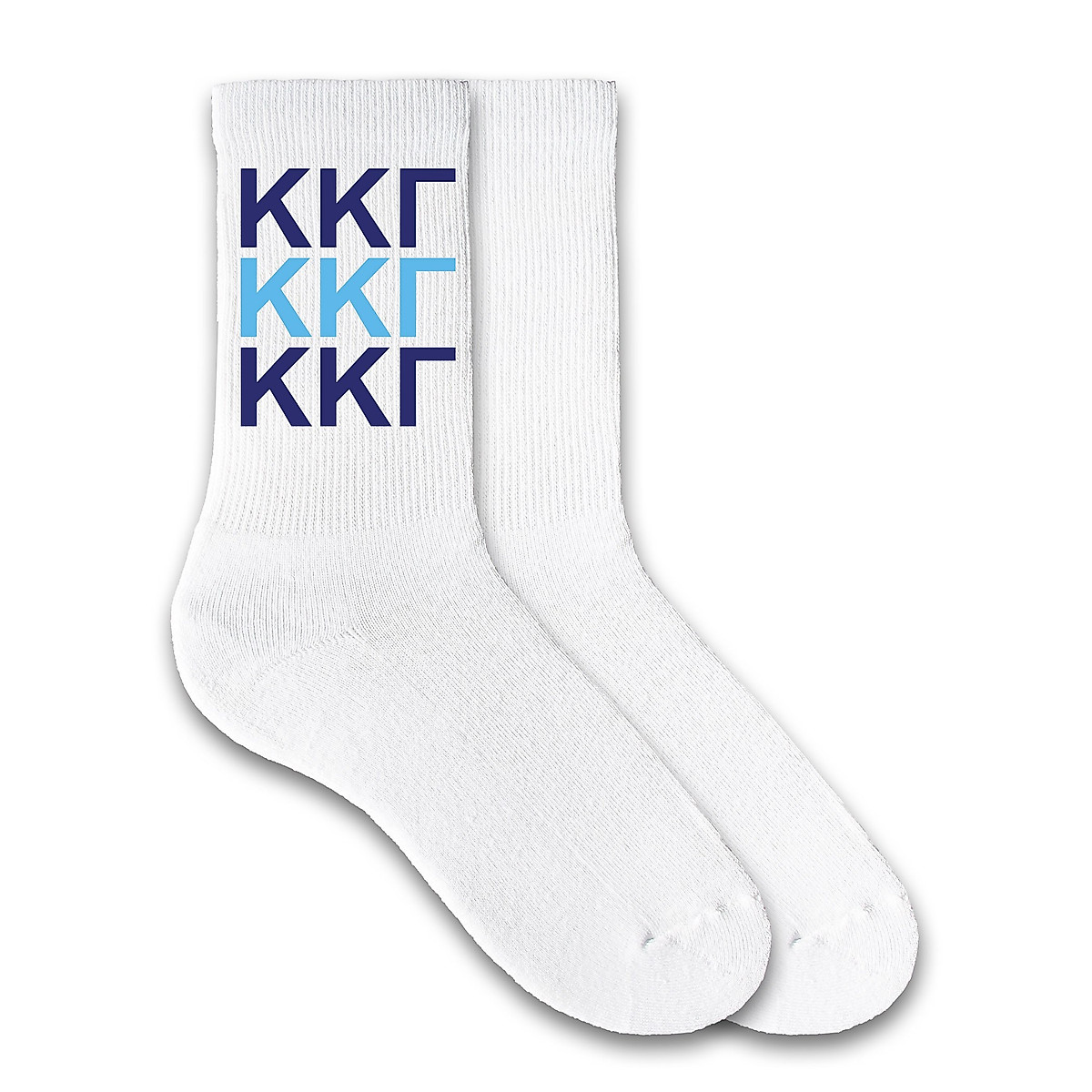 Kappa Kappa Gamma Sorority Socks in Greek Letters - Soft Cotton Crew Socks for Women and Sisterhood