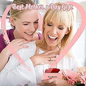 Preserved Red Real Rose with I Love You Necklace in 100 Languages, Eternal Enchanted Rose Flower Gifts for Women Mom Wife Girlfriend Valentines Day Anniversary Mothers Day Birthday Gifts for Her