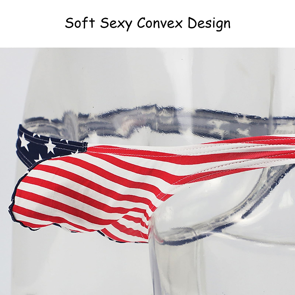 Evankin Men's USA American Flag Thong G-String Sexy Underwear-XL
