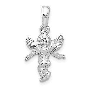Auriga Fine Jewelry 925 Sterling Silver 3D Guardian Angel Pendant for Women (L- 0.95 Inch, W- 0.51 Inch)
