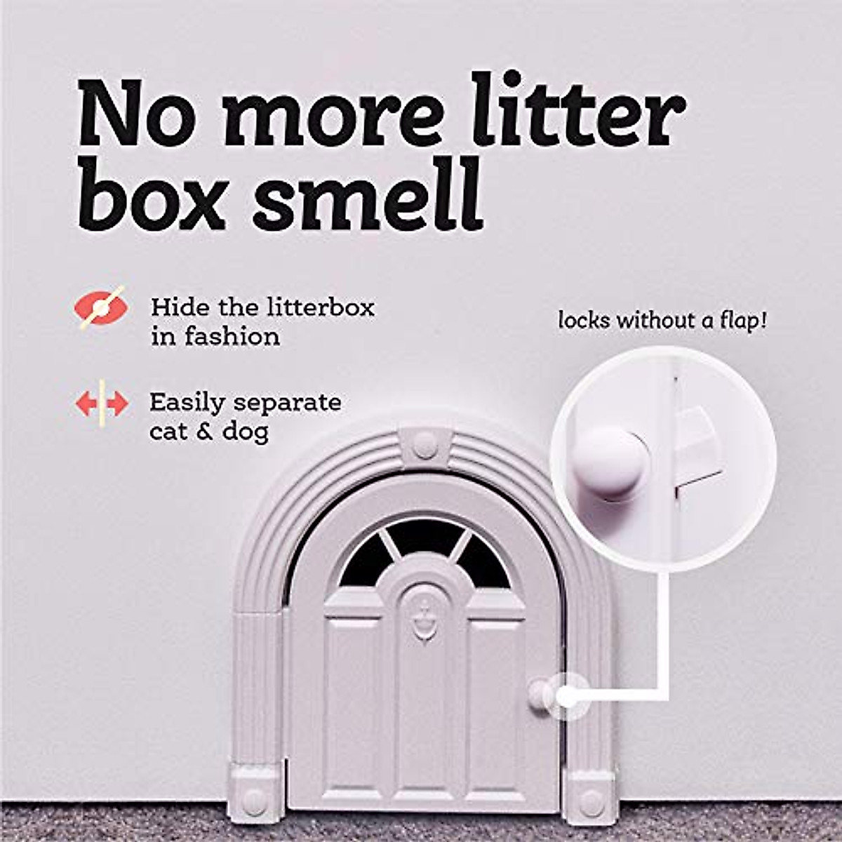 Cat Door Interior Door - No-Flap Cat Door for Interior Door, Cat Door Interior Door for Cats Up to 20 lbs, Easy DIY Setup, Secured Installation in Minutes, No Training Needed…