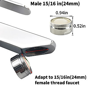 TSBSHum Bathroom Sink Aerator,2.2 GPM Faucet Aerator, Made of Solid Brass and Stainless Steel,15/16 Inch Male Thread Faucet Replacement with Gasket,For Kitchen and Bathroom,6PCS(Silvery)