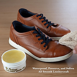 Fiebing's Golden Mink Oil Paste, 6 oz. - Soften, Preserves and Waterproofs Leather and Vinyl