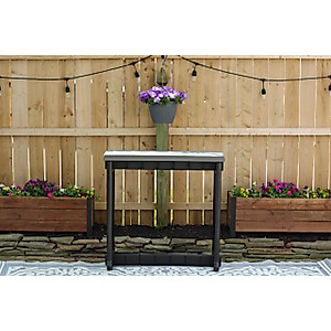 Leisure Accents Single Bar Deep Grey Top & Black Base Ideal for Patio Hot Tub Area Backyard Durable WeatherResistant Design Easy Nohardware Assembly Proudly Made in USA