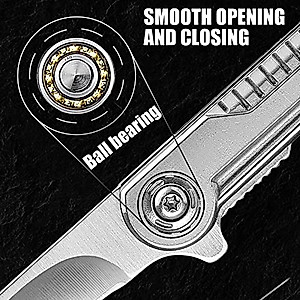 Folding Pocket Knife for Men,EDC Knife with Clip and Glass Breaker,Slim Gentleman's Knife with Tanto Blade for Outdoor Camping Hiking,Everyday Carry Portable Box and Letter Cutter(Black)