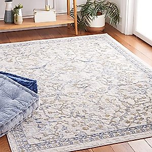 Safavieh Palma Collection 5'5" x 7'7" Beige/Light Blue PAM336A Oriental Non-Shedding Area Rug
