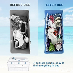 SYTRANREIN Bogg Bag Organizer&Charm Accessories, Waterproof Clear Beach Storage Bag Insert Divider,Compatible with for Bogg Bag XL (White)