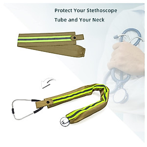 2 Pack Stethoscope Cover Protect Bare Neck & Tubing for Firefighter First Responders Nurse Doctor