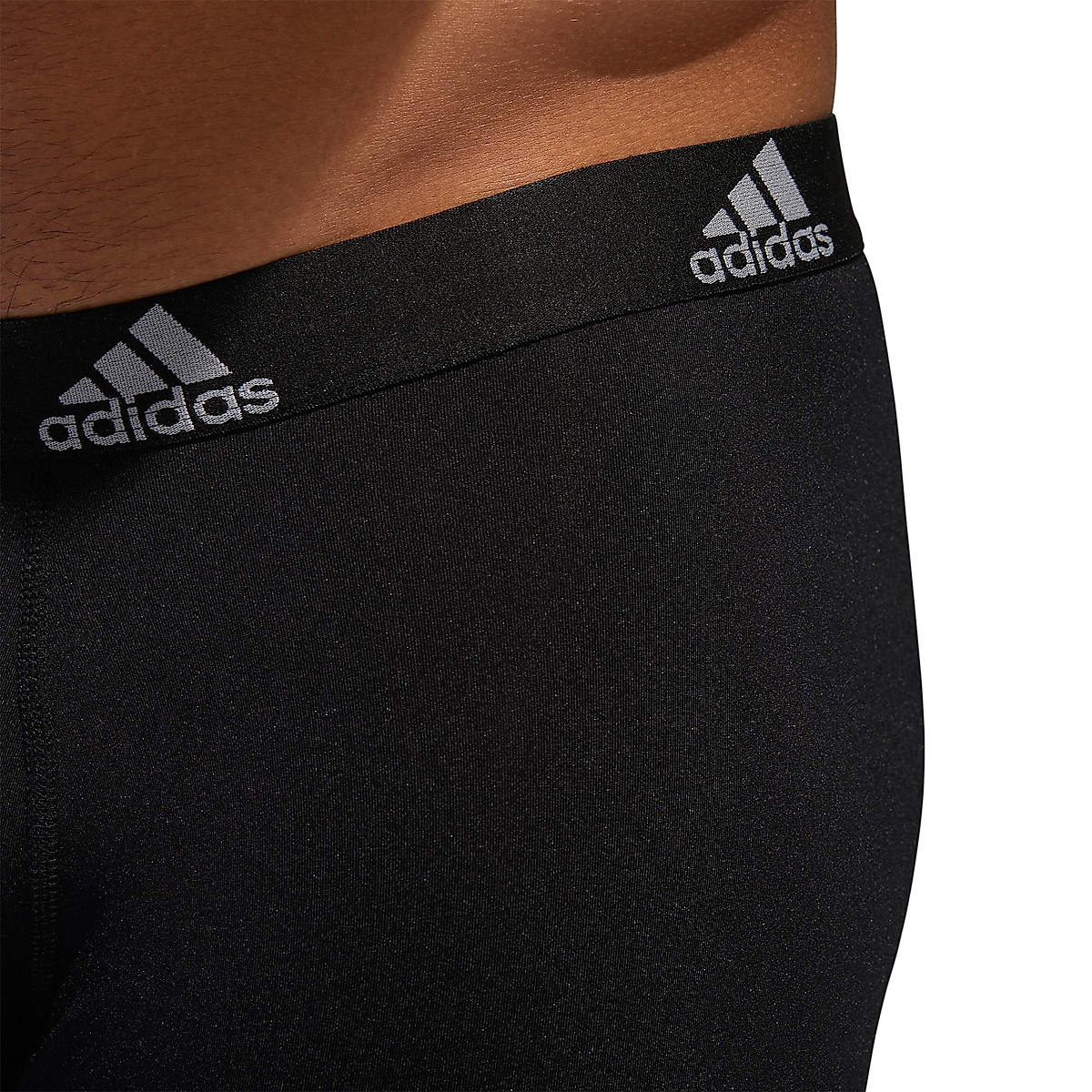 adidas Men's Microfiber Boxer Brief Underwear, Athletic fit (3-Pack), Black/Light Onix Grey/Performance, XX-Large