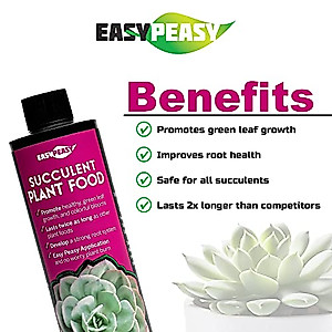 Easy Peasy Succulent and Cactus Plant Food, Specific Blend of Nutrients for Potted Cacti, Jade, Aloe Vera and All Other Live Succulent Plants