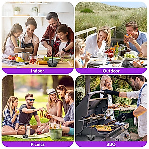 Fly Fans for Tables, Fly Fans Keep Flies Away from Patio, Portable Outdoor Picnic Fan with Holographic Blades for Picnic, Party, Restaurant, Kitchen, Camping and BBQ 4 Pack