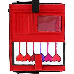 Brighton Fashionista Hot Lips Double Zip Wallet [7 1/2" X 4 1/2" X 3/4"]