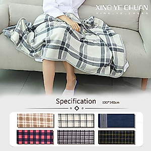 XING YE CHUAN Fleece Wearable Blanket, Comfy Poncho Throw with Buttons, Plush Sleeveless Blankets, for Women Cape Wrap Cover for Lightweight Microfiber Plaid Design (White)