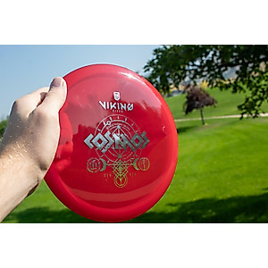 Viking Discs Cosmos Storm Plastic | Control Driver | Beginner Friendly Disc Golf Driver [Stamp Color & Color Shade May Vary] (173-176g, Red)