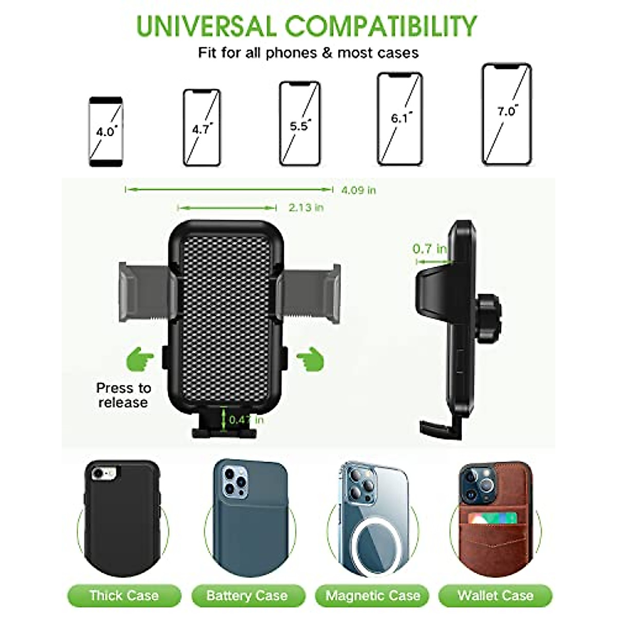 [Upgraded] Cup Phone Holder for Car, EOCAHO Universal [No Shaking] Cup Holder Phone Mount with Expandable Base for Car Truck, Adjustable Cell Phone Holder Car,Compatible with iPhone Samsung All Phones