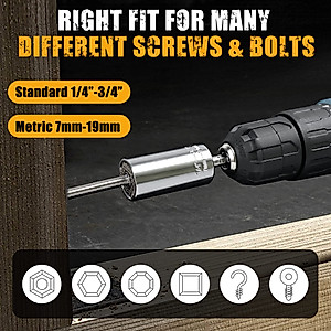 MulWark Super Universal Socket Tools for Men - (7-19 MM) Socket Set with Power Drill Adapter Gadgets for Men Women Birthday Gift for Dad Husband