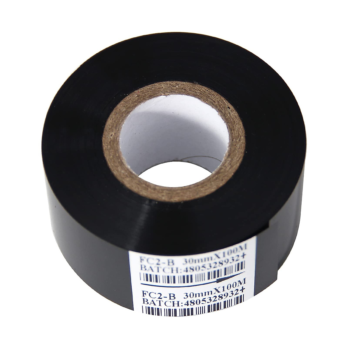 Chudeng 10 Rolls 30mm x 100m Black Thermal Transfer Ribbon Resin for Coder Printer Machine, Black Color Ribbon for Coding Machine