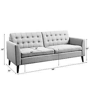 Rosevera Alderbrook Loveseat Long para Sala Love Seats Furniture Sofa in a Box Small Area Couches for Living Room, Standard, Light Grey
