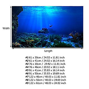 Meiyya 3D Aquarium Background 75 Gallon Tank,Aquarium Poste Fish Tank Background Aquarium Background Poster 3D Effect Adhesive Seaworld Poster for Aquarium Fish Tank Decoration(122 X 50cm)