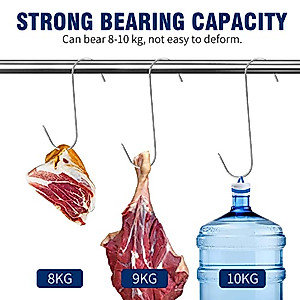 Hoypeyfiy 30PCS S-Type Grill Meat Hook Butcher Hooks Stainless Steel Meat Hooks for Hanging Jerky Deer Chicken Ribs Fish Beef