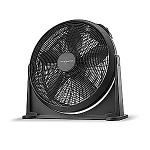 Air Monster 20 Inch Air Circulator Fan, Floor Fans, High Velocity Fan, Large Fan Turbo Fan, Fans for Home, Bedroom, Wall Mount Fan, 3 Speed Settings, Adjustable 180° Tilt, Black