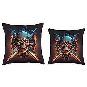 Fantasy Warrior Skullz IronHeart Throw Pillow, 18x18, Multicolor