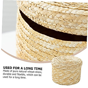 NOLITOY 1pc Straw Storage Basket Wicker Cub Baskets Wicker Serving Basket Hyacinth Basket Bin Woven Wheat- Straw Bin Egg Decorating Woven Tray Handwoven Round Basket Child Straw Box