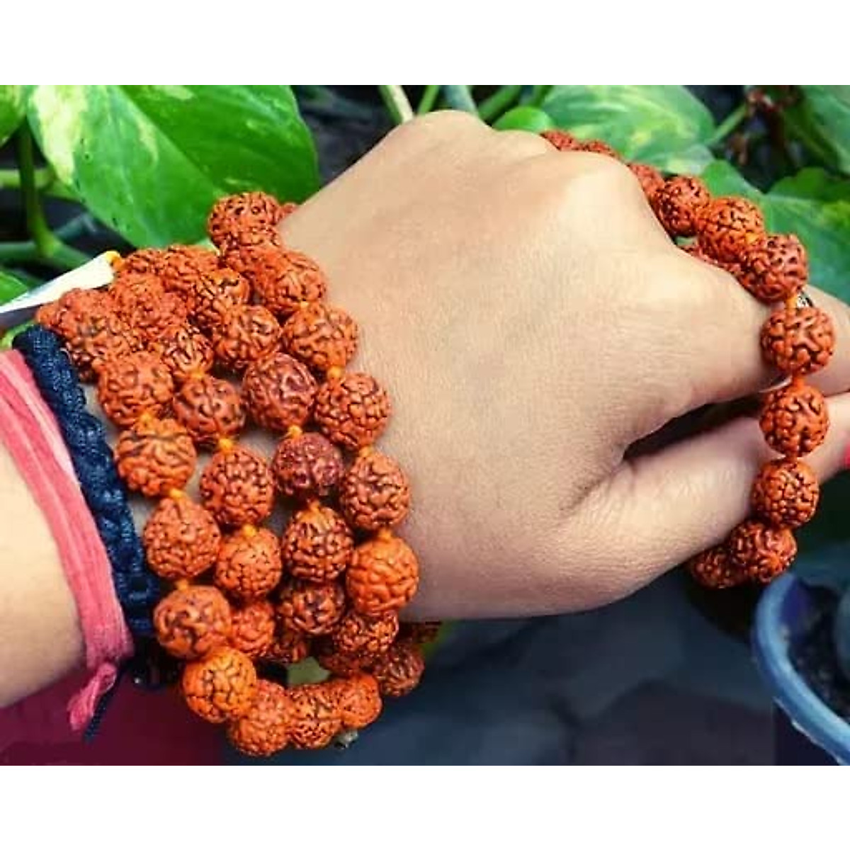 IS4A Nepali Rudraksha Mala with Certificate for Wearing and Japa Mala (5 Mukhi Mala, 108 Beads Mala).
