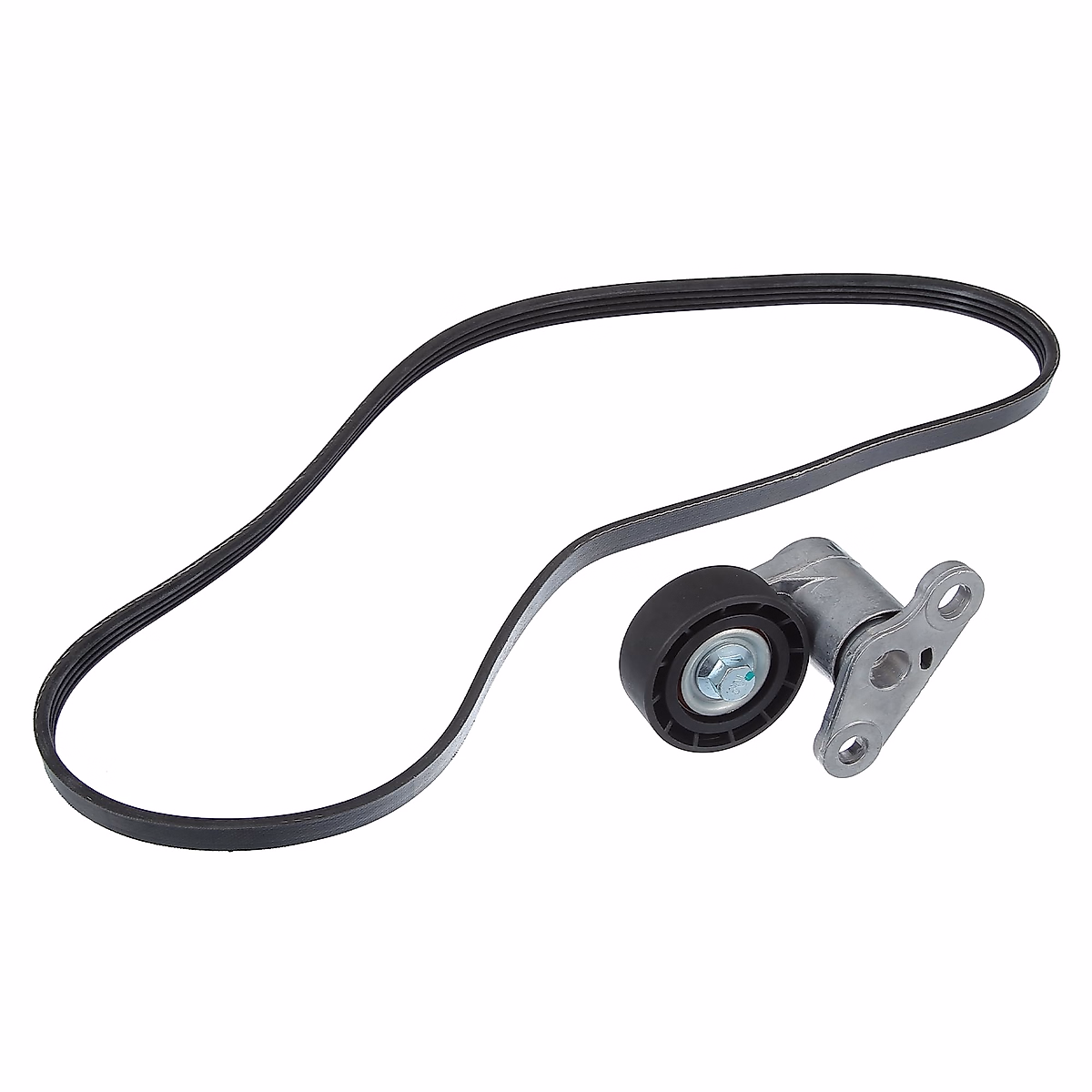 X AUTOHAUX Drive Belt Tensioner Pulley Assembly with Belt 19311139 for Cadillac Escalade for Chevrolet Silverado Suburban Tahoe for GMC Sierra Yukon Envoy for Hummer AC Belt Tension