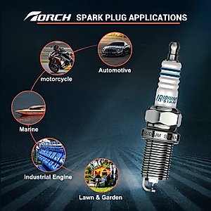 TORCH E6RTC Spark Plug Replace for NGK BPR6HS Spark Plug, for BOSCH WR7BC Spark Plug, for CHAMPION RL82YC Spark Plug, for DENSO IWF20 W20FPR-U Spark Plug, for TORO 418 119-1961 spark plug, OEM, ea