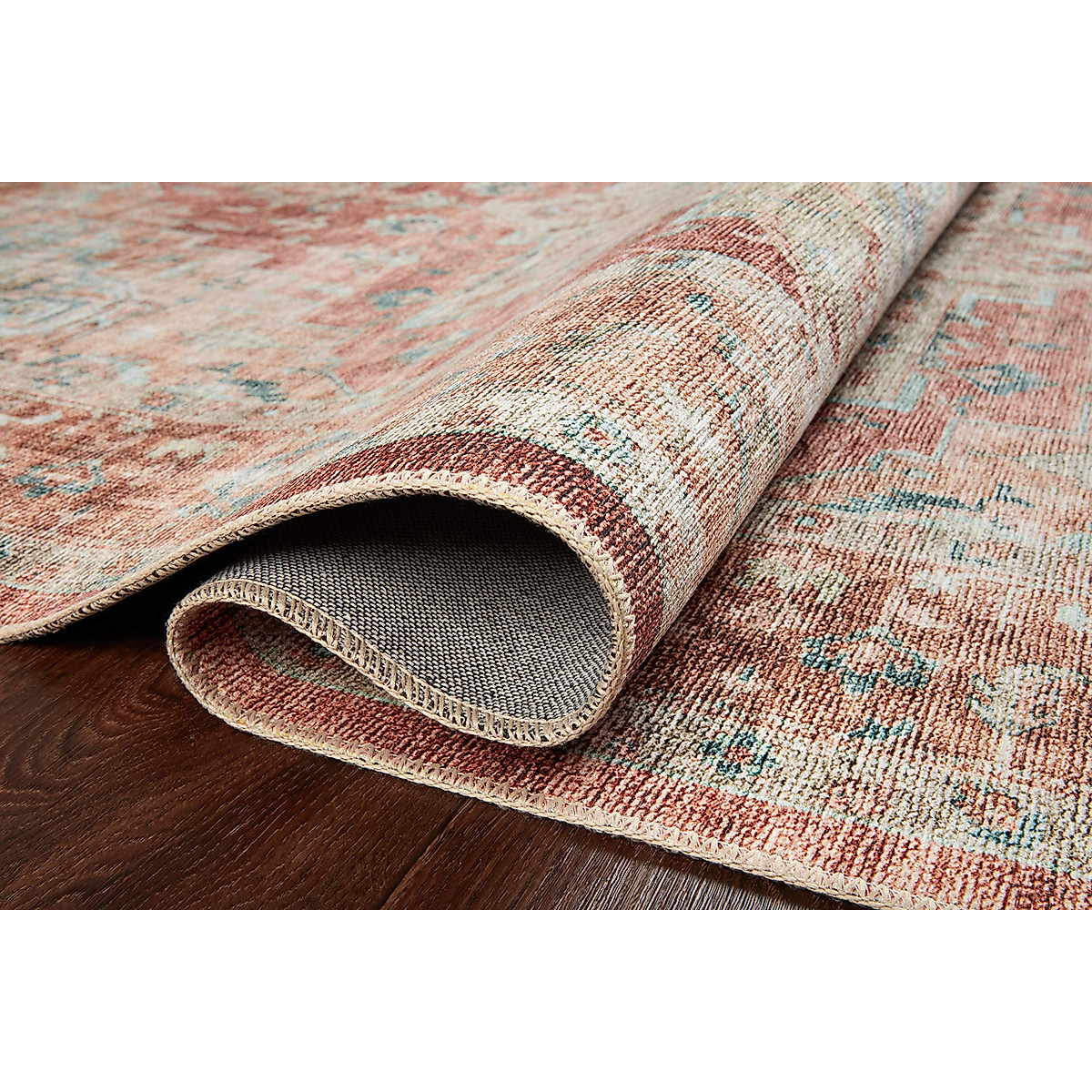 Loloi II Heidi Collection HEI-01 Terracotta/Aqua 6'-0" x 9'-0" Area Rug