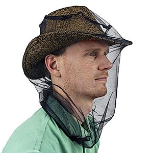 Universal Backpackers Mosquito Head Net for Insect, Fly & Bug Protection - Quality Mesh Netting for Travel, Camping, Gardening, Safari & Fishing - Fits All Type of Hats for Men & Women
