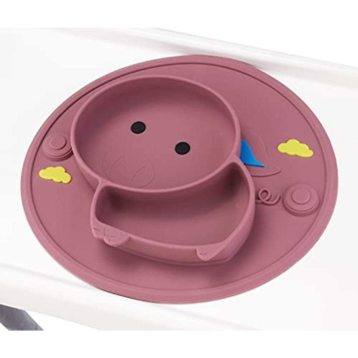 Lightening Corp Baby Silicone Plate, Toddler Suction Plates Mini Plate Placemat for Kids and Infants Self Feeding, BPA Free, Microwave & Dishwasher Safe (Blush) Pig Designed One Size