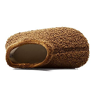 Scurtain Kids Toddler Slippers Socks Artificial Woolen Slippers for Boys Girls Baby with Non-Slip Rubber Sole 2026 Brown 5.5-6 Toddler