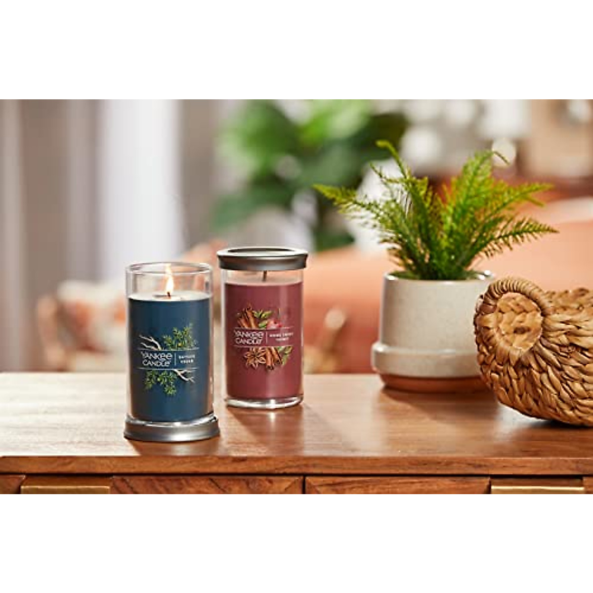 Yankee Candle Bayside Cedar Signature Medium Pillar Candle, 14.25oz