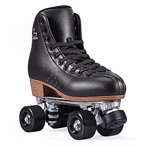PAPAISON Roller Skates for Women and Girls, Deluxe 2 Layer Microfiber Leather Double Row-Classic Roller Skates for Men, Professional Outdoor Indoor Quad-Skates for Kids & Adults