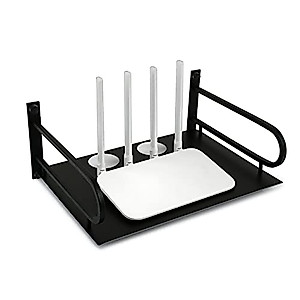 DS. DISTINCTIVE STYLE Projector Shelf Wall Mount Router Shelf Compact Aluminum Small DVD Player Shelf (Black)