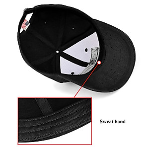 KIRAAT 3 Pack American Flag Baseball Cap Unisex,Low Profile USA Plain Dad Hat for Men＆Women (Black＆Grey＆Khaki)