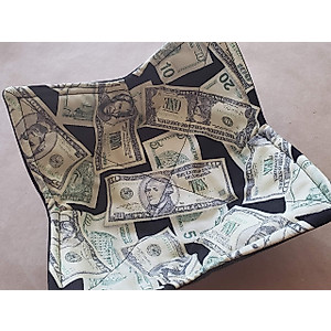 Money Microwave Bowl Cozy Cash Reversible Microwaveable Soup Potholder Bowl Buddy Dollar Bills Kitchen Linens Finance Econ Teacher Gifts Handmade Housewarming Hostess Gift Under 10