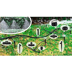 NRWRTY Leak-Proof Drip Irrigation Kit,Quick Connect Irrigation System,Lock Barbed Garden Watering System with 1/4 inch 1/2 inch Irrigation Tubing Hose for Garden,Raised Garden Bed, Lawn