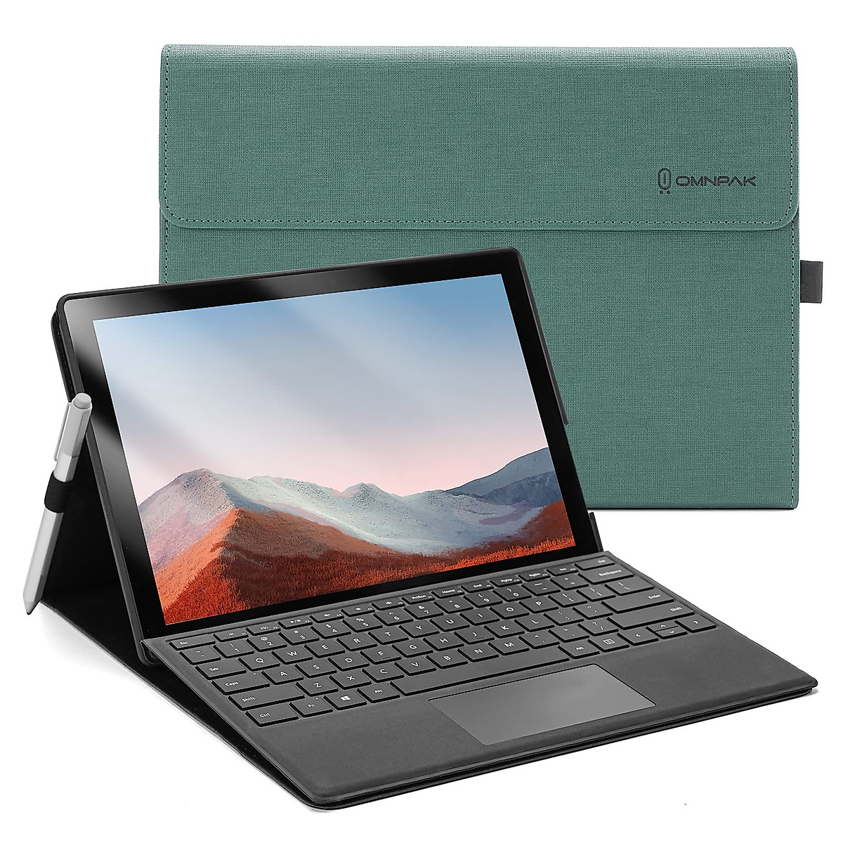 Omnpak Case for Microsoft Surface Pro 7+ (2021)/Surface Pro 7(2019)/Surface Pro 6(2018)/Surface Pro 5(2017)/Surface Pro 4, Adjustable Viewing Angle, Compatible with Type Cover Keyboard