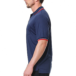 TopTie Baseball and Softball Referee Shirt Short Sleeve Polo Shirt Umpire Jersey-Navy-XL