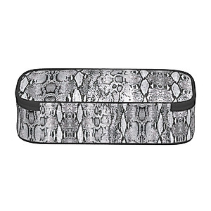 NHYONU snake skin black and white print Large Capacity Pencil Case Stationery Pouch Bag Supplies for Cosmetic Bag