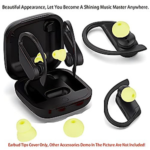 Earbud Tips Replacement Earbud Tips Earbud Replacement Tips Earbuds Replacement Tips Ear Pads Ear Cushions Ear Tips for Earbuds for Powerbeats Pro Beats Wireless Earphone Headphones 4 Pairs (Yellow)