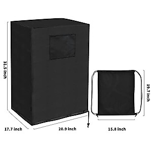 Little World Portable Air Conditioner Cover - Dustproof Portable AC Unit Cover Indoor Stitable for Mobile AC, Anti-Dust Portable Air Conditioner Storage Bag (Black, Large, 21" L X 18" W X 32" H)