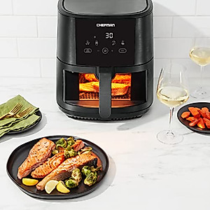 Chefman TurboTouch Easy View Air Fryer, The Most Convenient And Healthy Way To Cook Oil-Free, Watch Food Cook To Crispy And Low-Calorie Finish Through Convenient Window, 8 Qt
