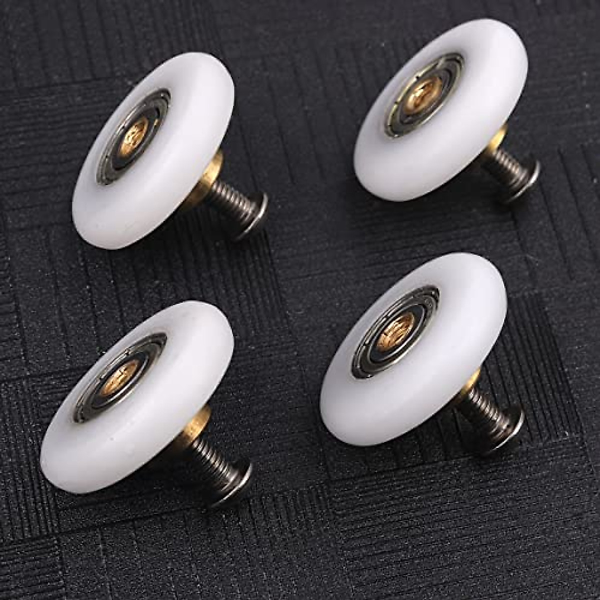 Atoplee 4 pcs Shower Door Rollers Runners Wheels - Replacement Part Bathroom Glass Door Runner Sliding Shower Door Roller Wheel (Roller Diameter 19mm)